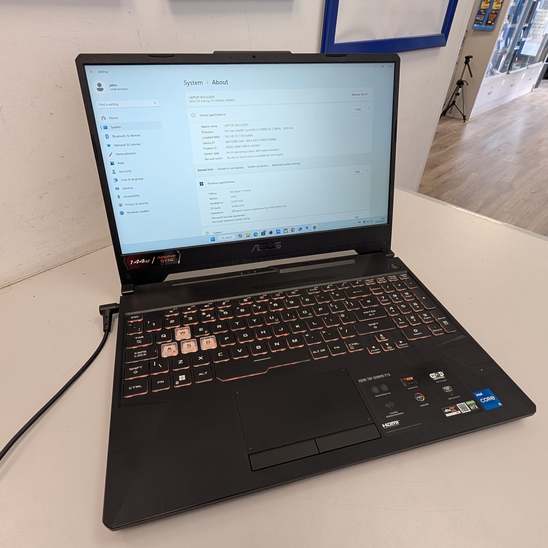 Pre-owned ASUS TUF F15 Gaming Laptop Intel Core i5-11400H 16GB RAM 1TB ...